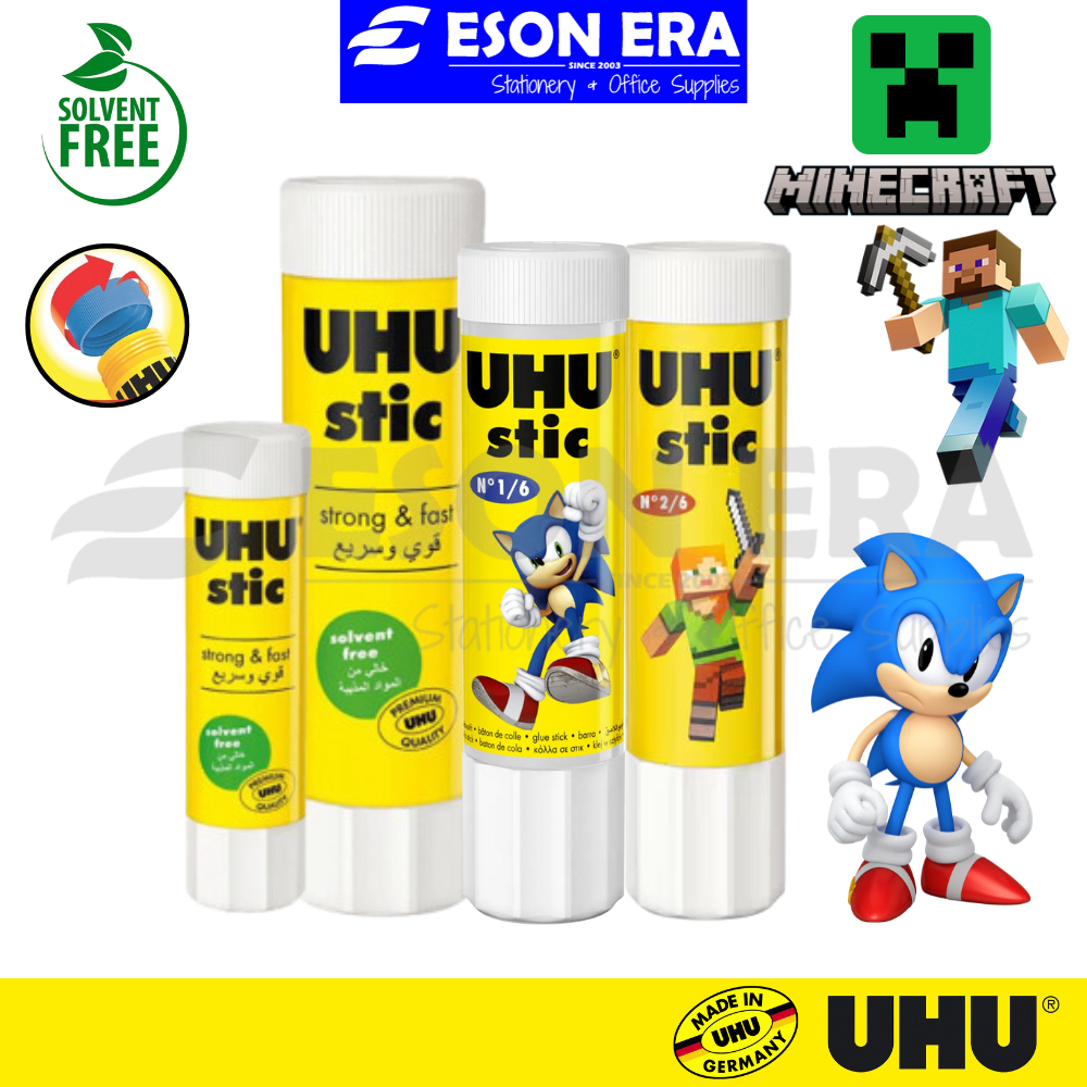 UHU Glue Stic 8.2g / 21g / 40g Blue Magic Gam Glue Stick Minecraft ...