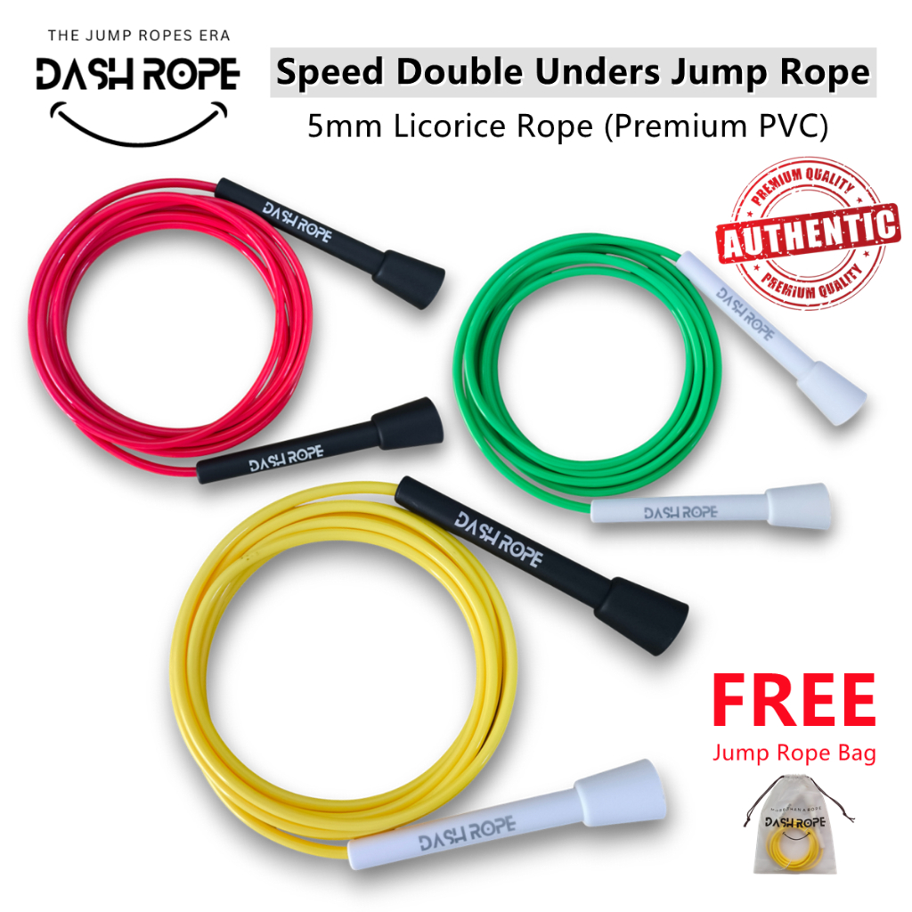DASHROPE Premium PVC 5mm Jump Rope Double Under RA Freestyle Speed ...