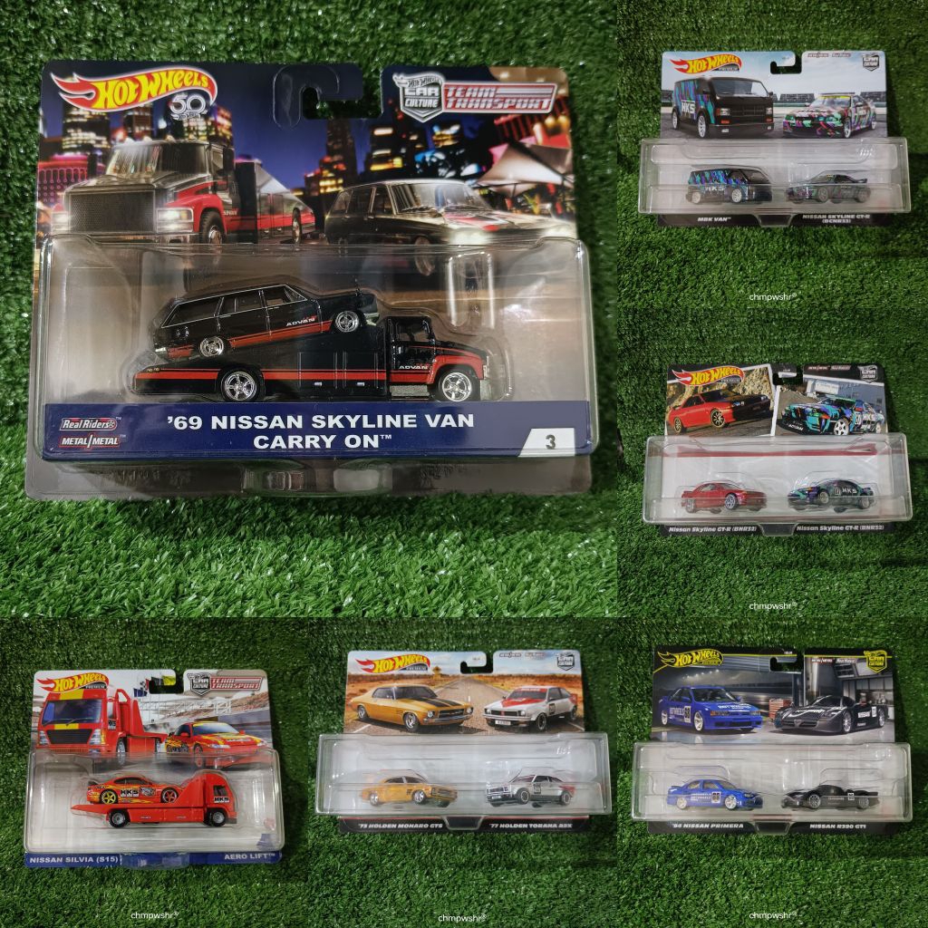 Hotwheels Twin Pack Transport ( Silvia Hks , Holden Torana , Mbk Van , Skyline Van , Nissan R390 ...