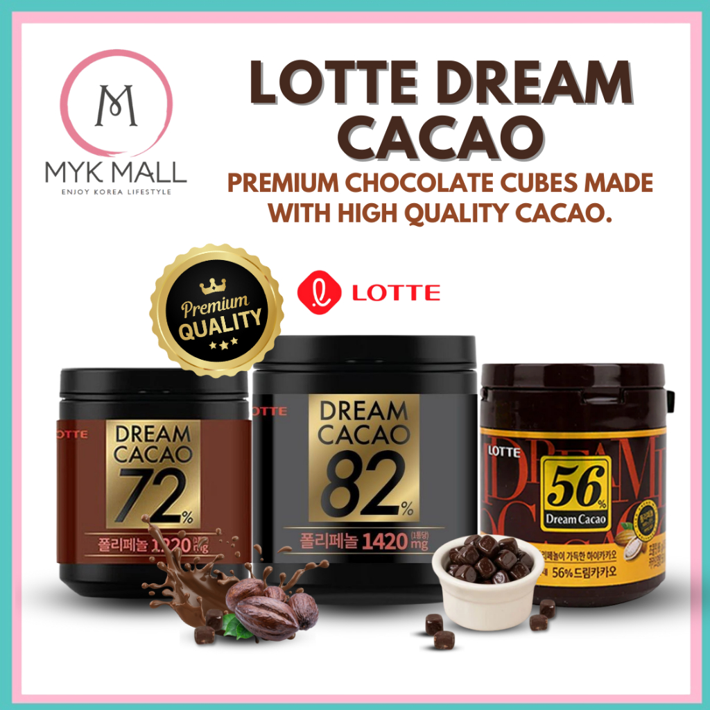 Korea Lotte Dream Premium Chocolate (56% 72% 82% Dark Chocolate) 黑巧克力 | Shopee Philippines