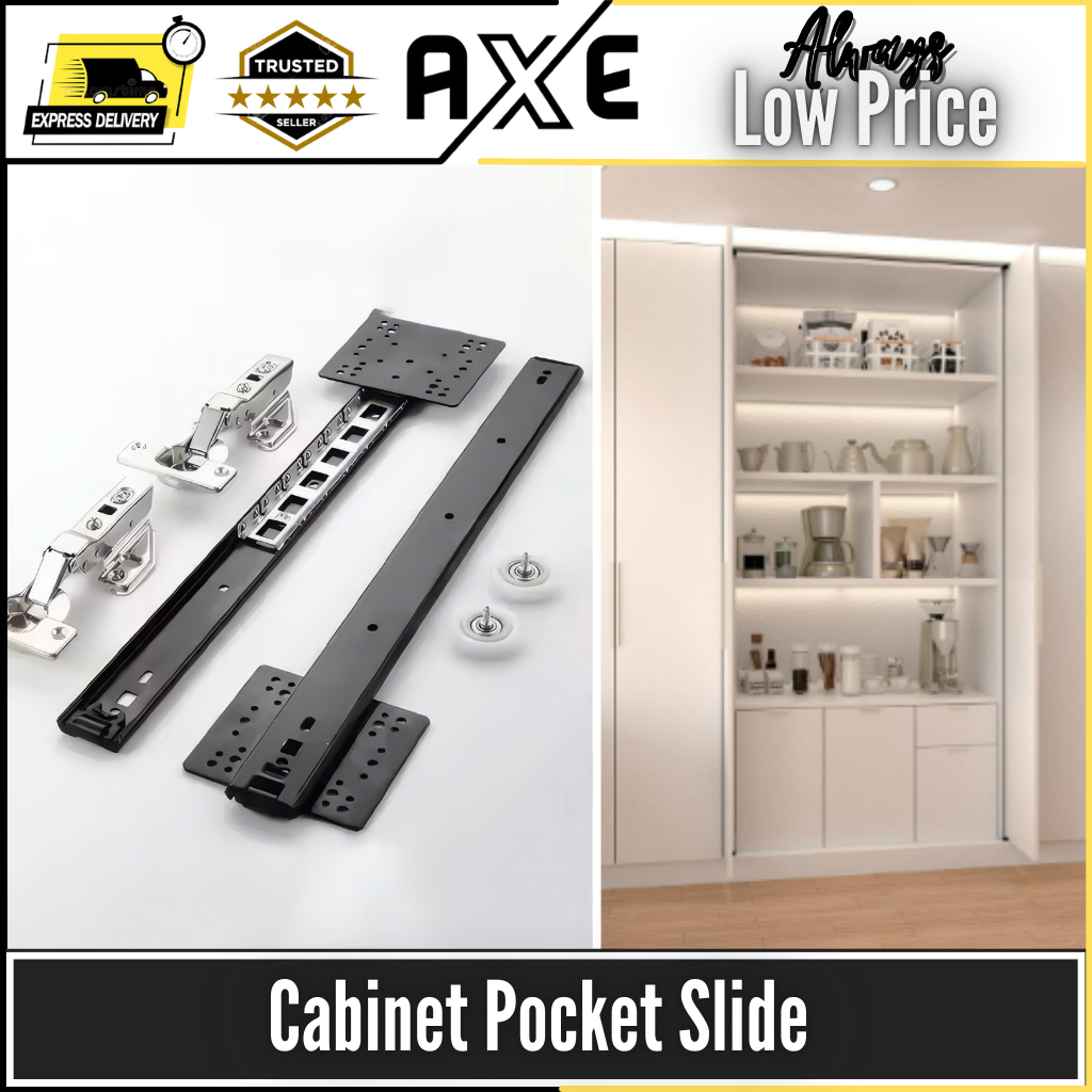 Cabinet Pocket Door Slides for Inset and Cabinet Door Disappearing ...