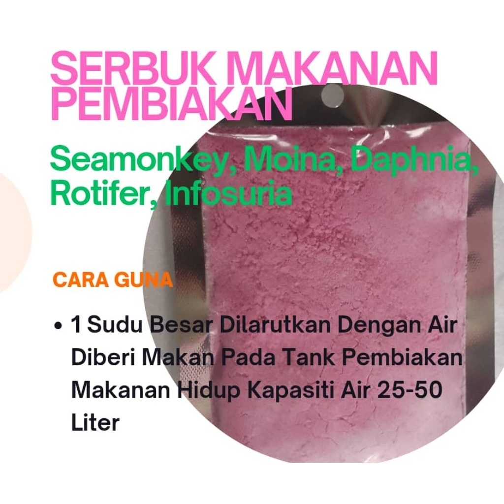 100/ 500G Moina, Daphnia Magna, SeaMongkey, Rotifer, Infosuria/Kutu Air ...