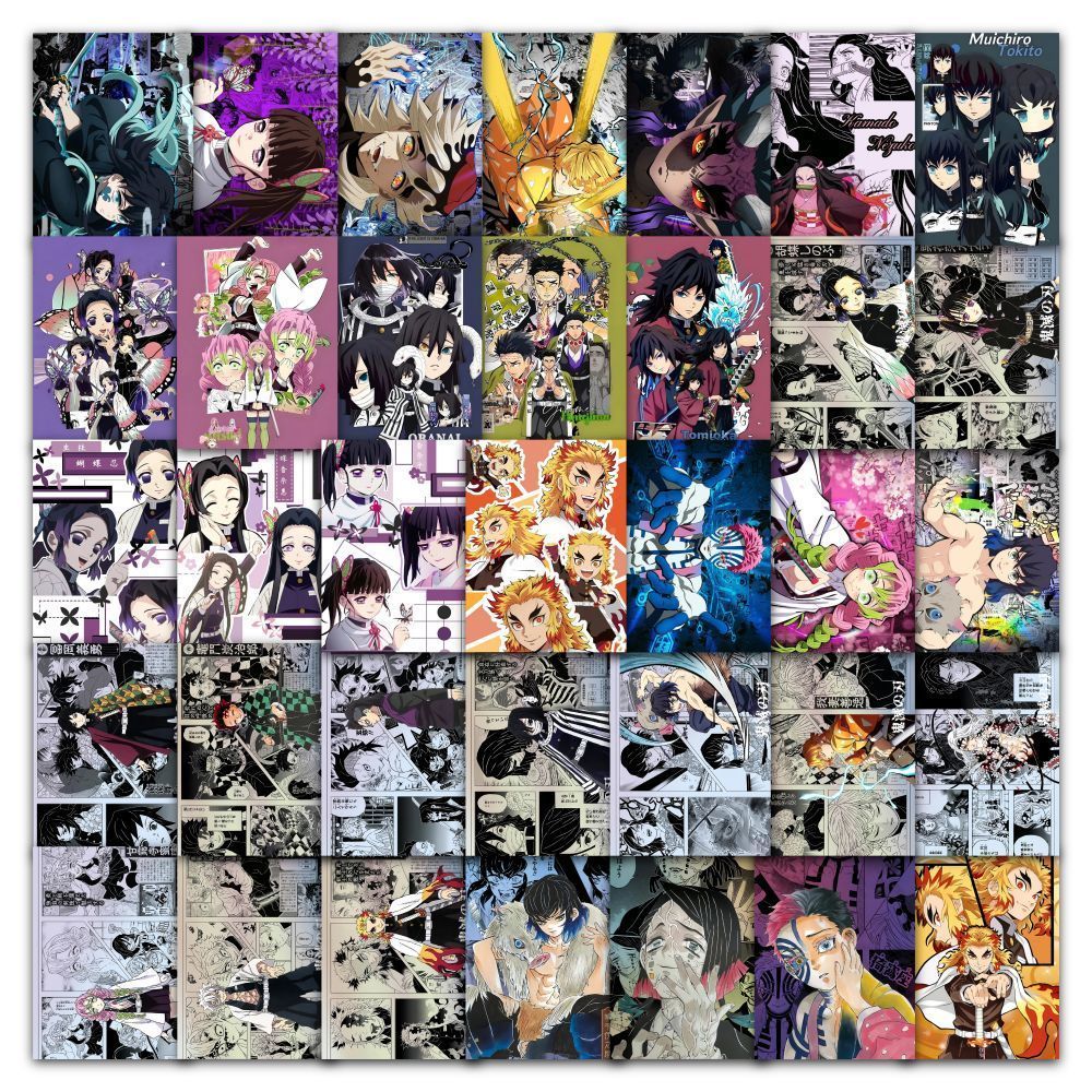 61pcs Demon Slayer Pelekat Anime Mixed Stickers Set Anime Pelekat ...