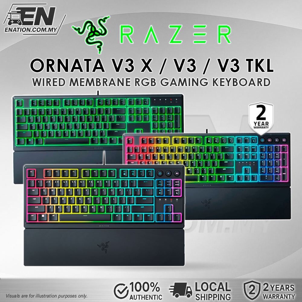Razer Ornata V3 X / V3 / V3 TKL Low-profile Membrane Gaming Keyboard ...