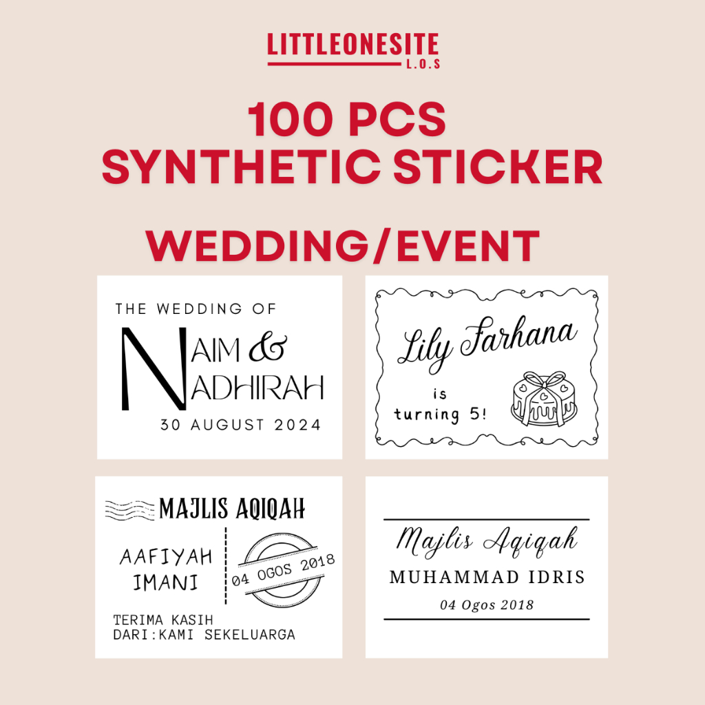 Sticker Majlis Perkahwinan Nikah Aqiqah Birthday Kahwin Waterproof ...