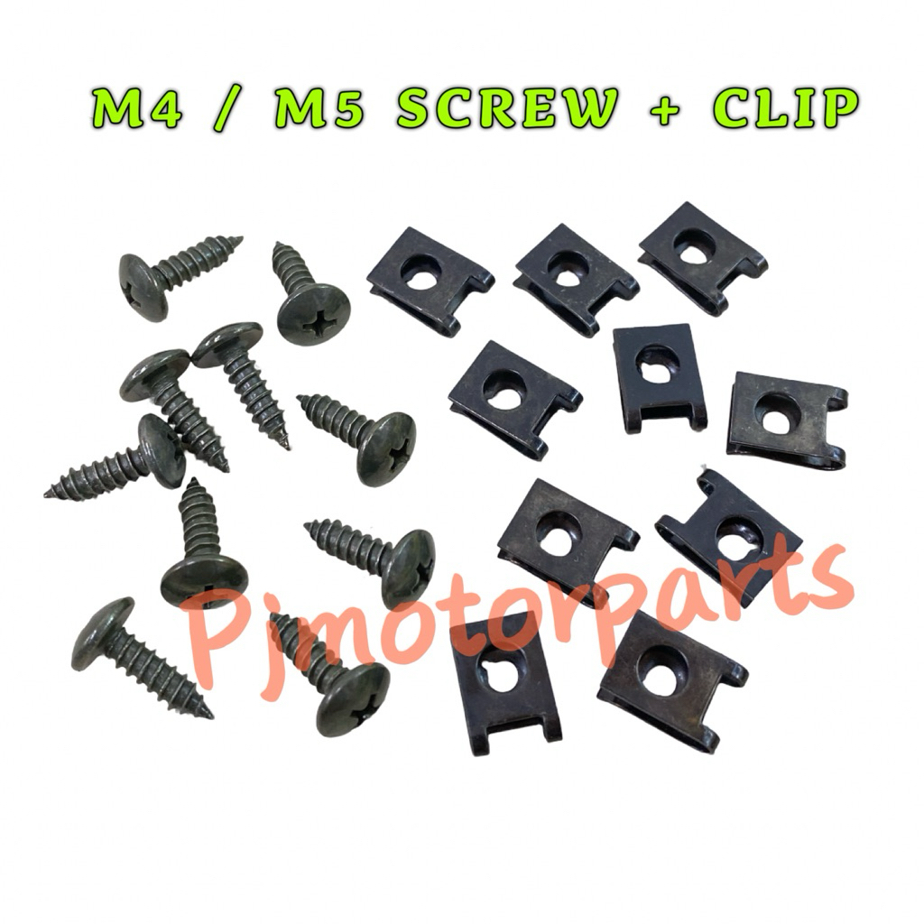 ( UNIVERSAL ) M4 M5 SCREW + CLIP COVER SET MOTORCYCLE BODY COVERSET ...