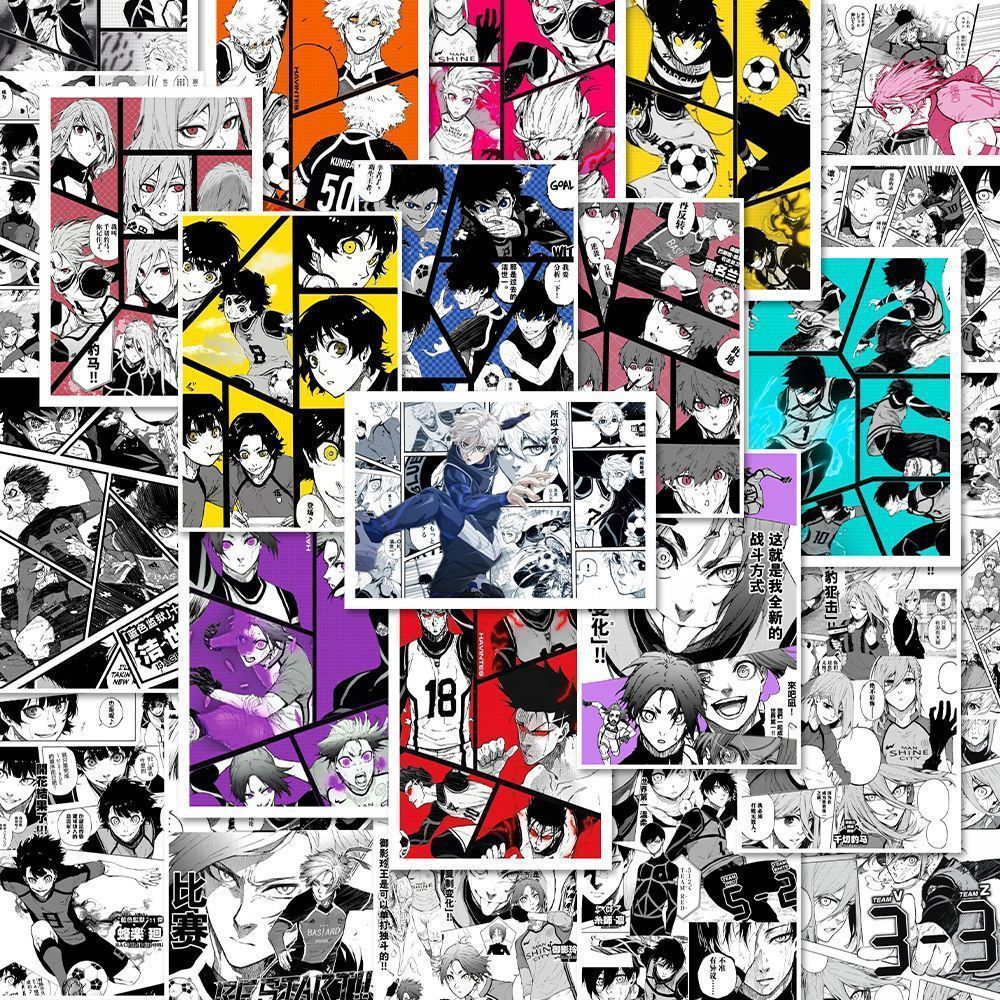54pcs Blue Lock Anime Comic Design Mixed Stickers Set Anime Pelekat ...
