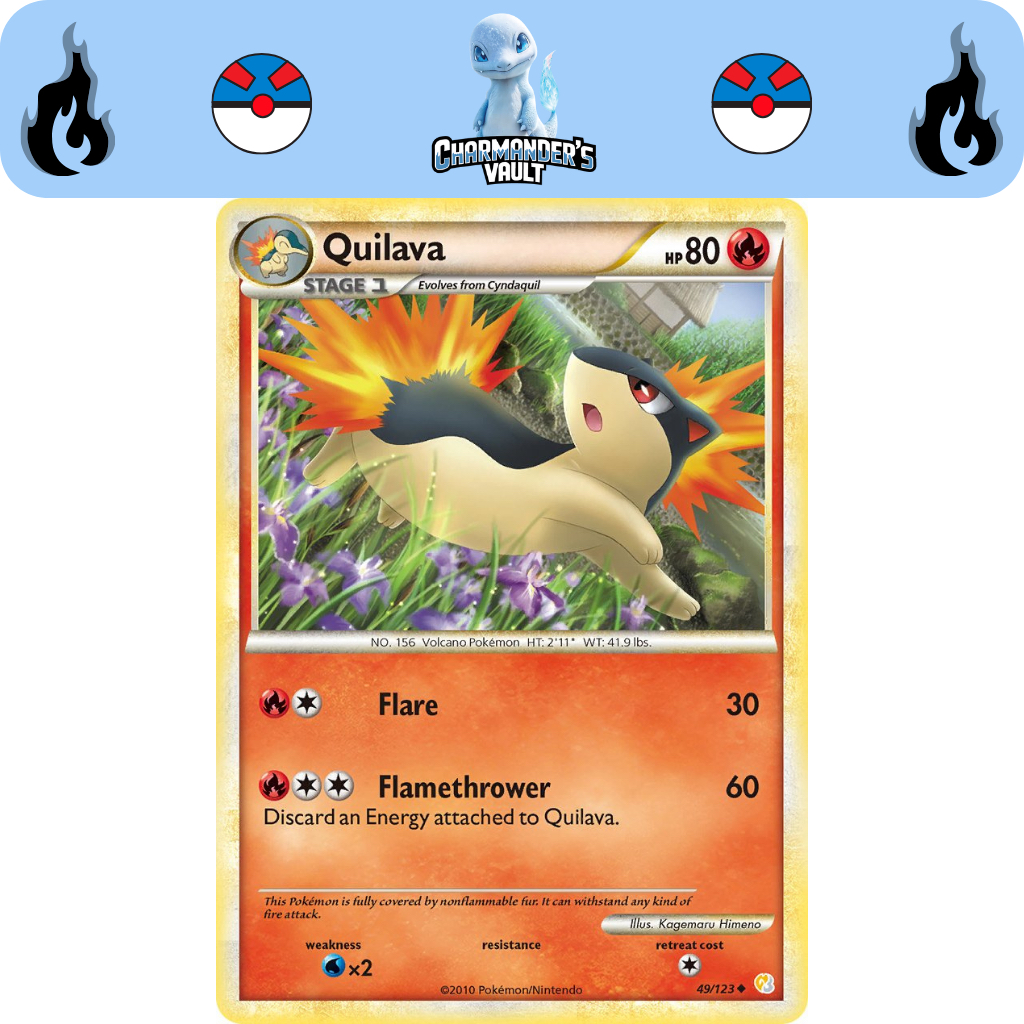 Quilava 049/123 HeartGold & SoulSilver Base Set Vintage 2010 Pokémon ...