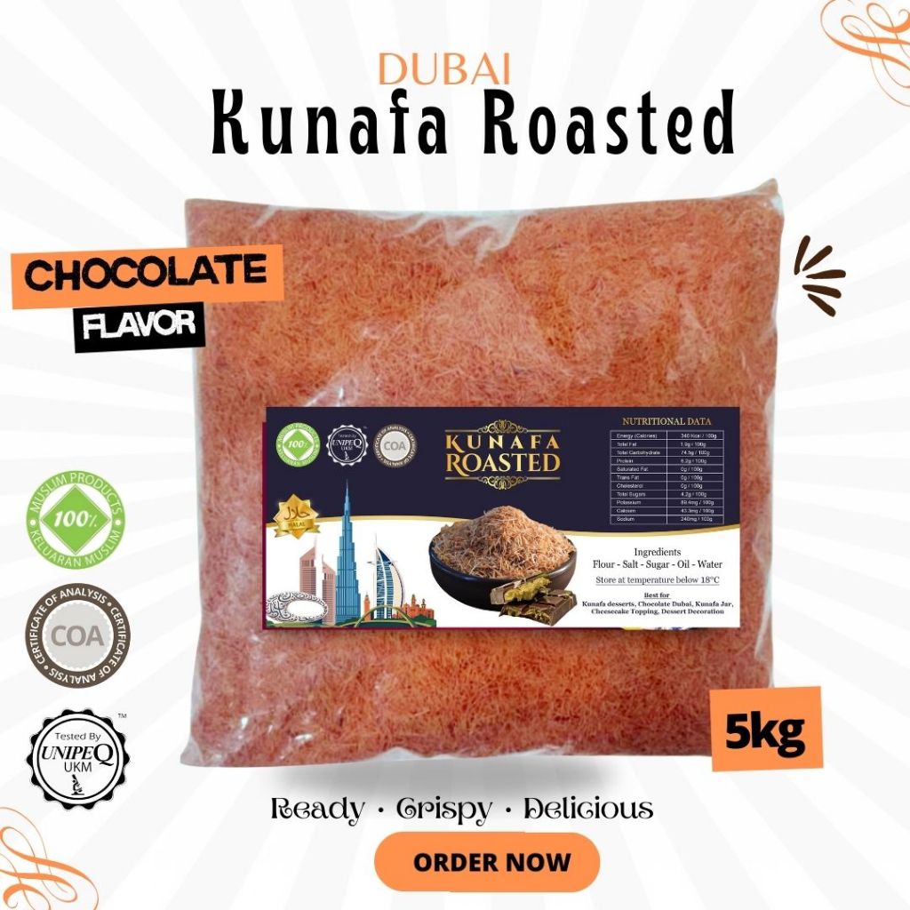 Premium Roasted Kunafa Chocolate Kataifi 5 Kg for Chocolate | Shopee ...