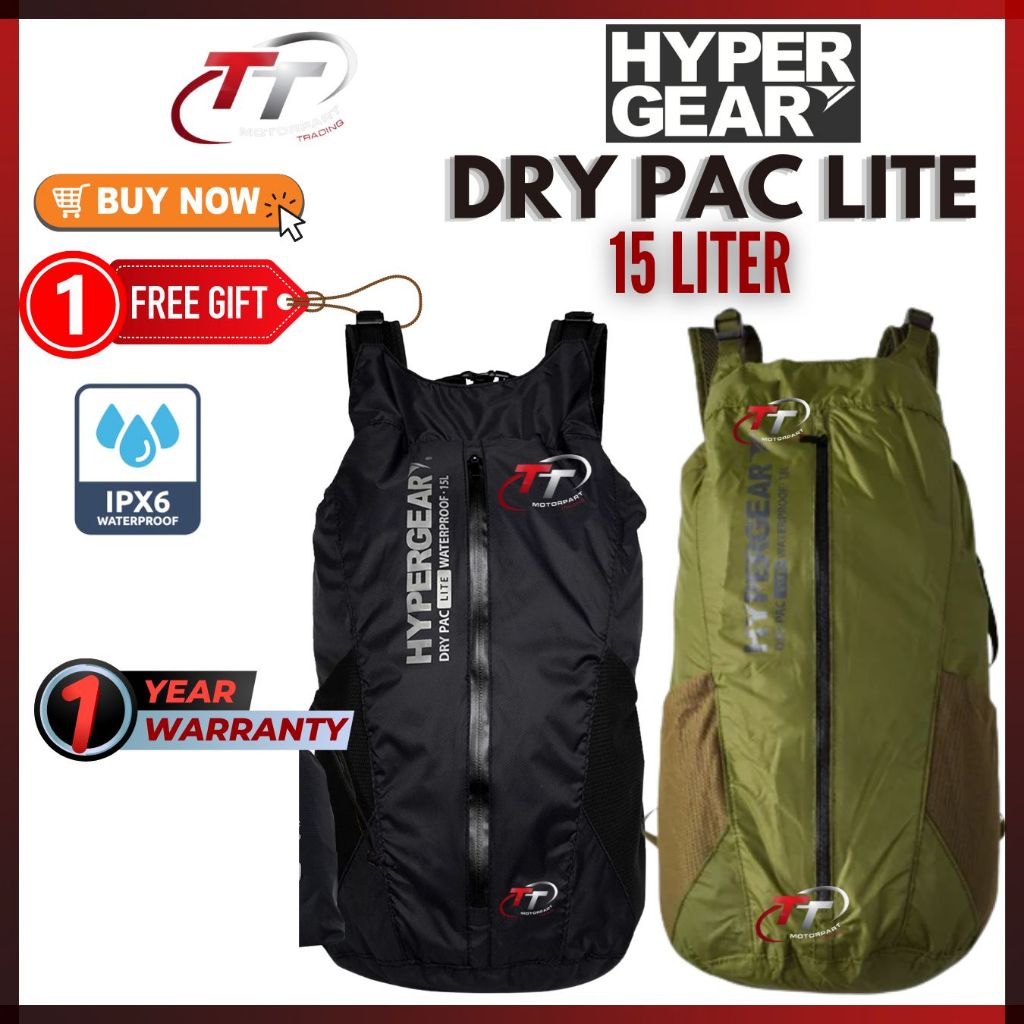 HYPERGEAR DRY PAC LITE WATER PROOF BACKPACK BAG BLACK BEG HIKING HITAM ...