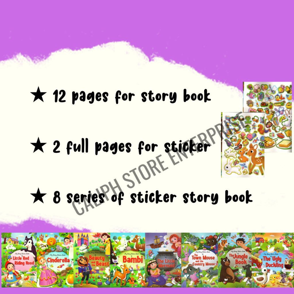 My Story Sticker Books Beautiful Illustration Sticker Cinderella Bambi ...