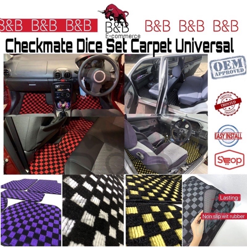 2022 Checkmate Dadu Karpet / RALLIART / Dice Carpet Car Mat Universal ...