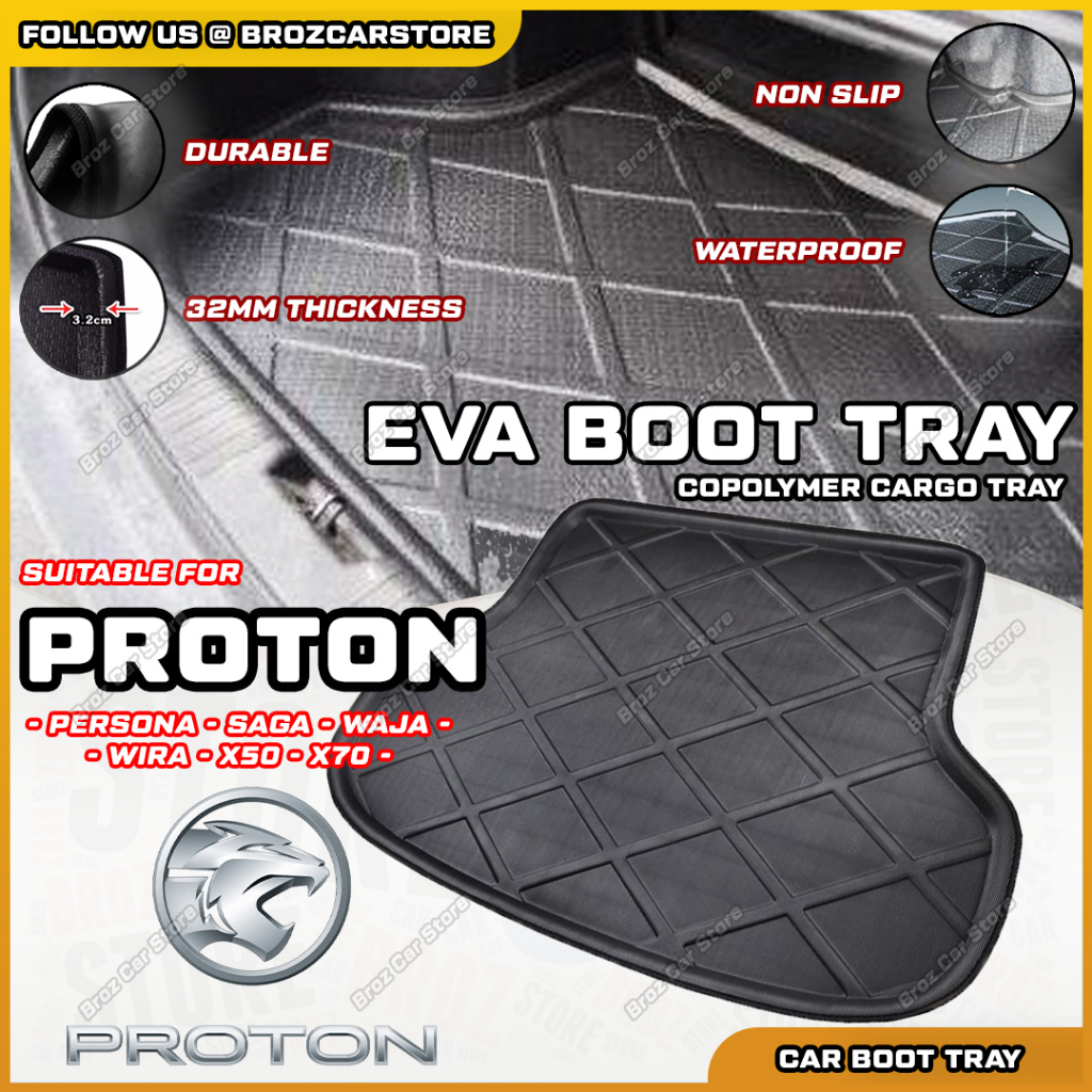 For PROTON EVA Boot Tray Copolymer Car Luggage Cargo Trunk Tray Dulang ...