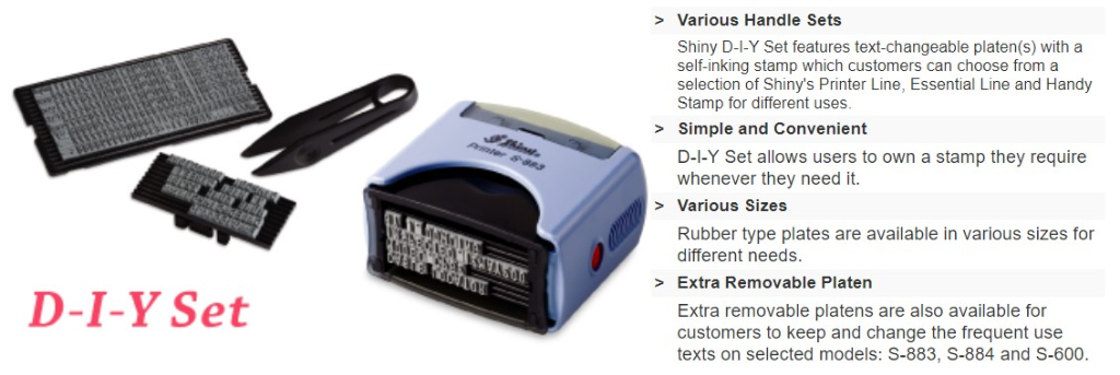 Shiny S-8831 Cop Rubber Stamp Book Name Buku Nama D.I.Y Set Self Ink ...