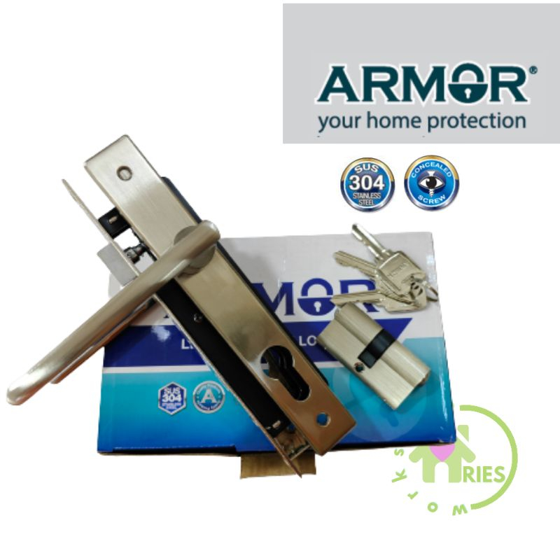 ARMOR Grill Door Lock 7025 02 Lever Mortise Handle Complete with 25 x ...