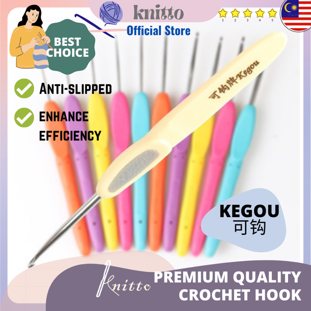 Crochet Hook Anti Slipped Tulip Crochet Hooks Set Silicone Handle Jarum ...