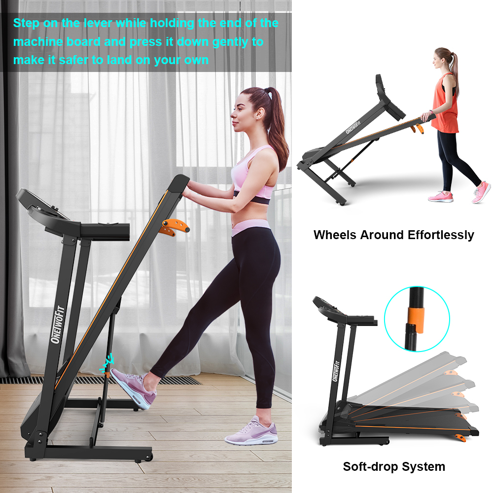 OneTwoFit Smart Treadmill Electric Foldable Treadmill 2.5 HP Power with ...