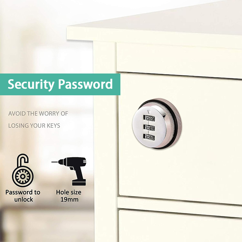 20mm 3 Digit Alloy Number Lock Combination Lock Airbnb Accomodation ...