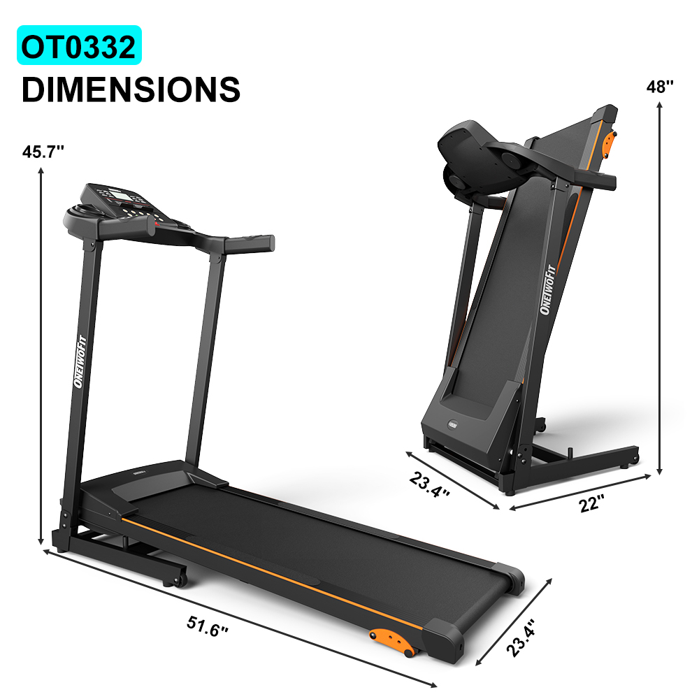 OneTwoFit Smart Treadmill Electric Foldable Treadmill 2.5 HP Power with ...
