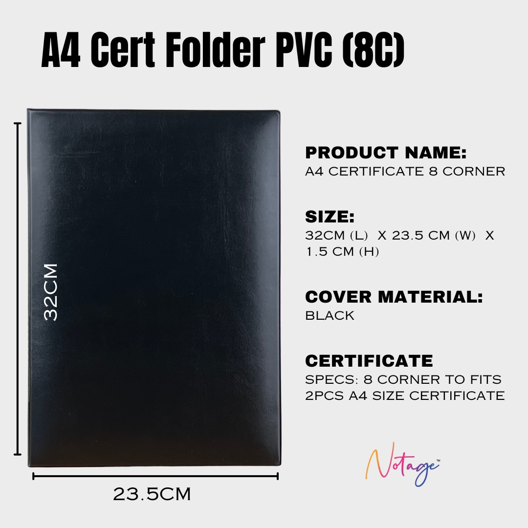 A4 PVC Certificate Folder PVC 8 corner 2 side Certificate Holder Appreciation Cert Ceremony ...