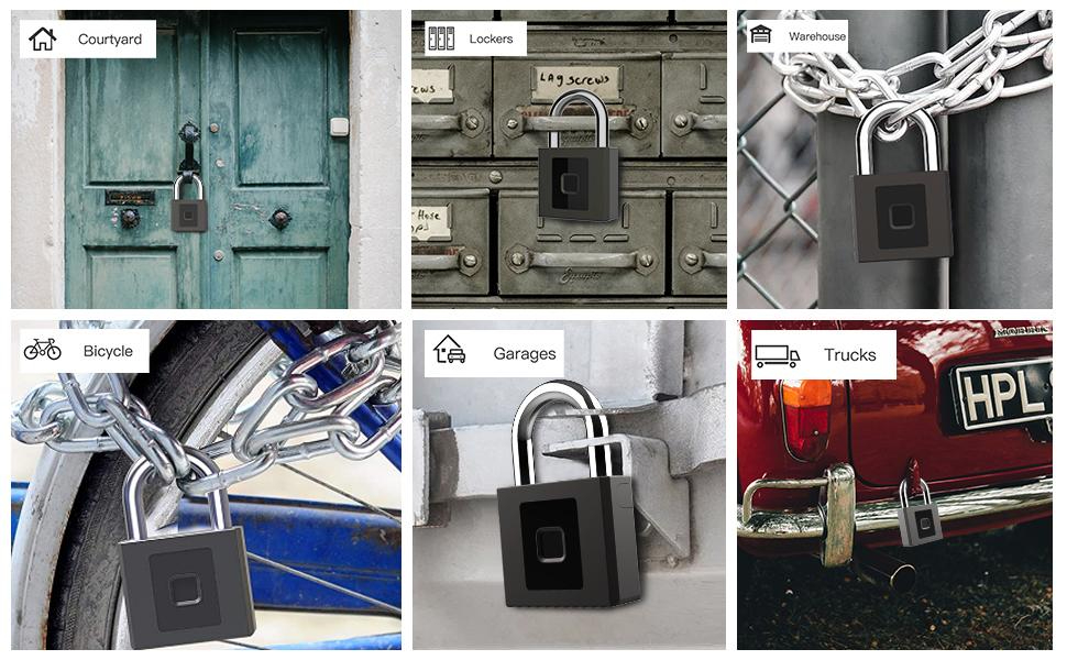 Bold Anti-Theft Fingerprint Padlock Smart Lock Anti-Pry|Anti-Shear|Anti ...