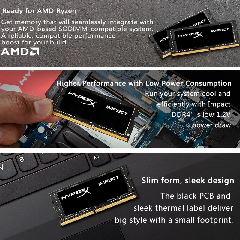 Kingston HyperX Impact DDR4 Laptop RAM 4GB 8GB 16GB 3200MHz 2400MHz 2666MHz 2133MHz 1.2V SODIMM ...