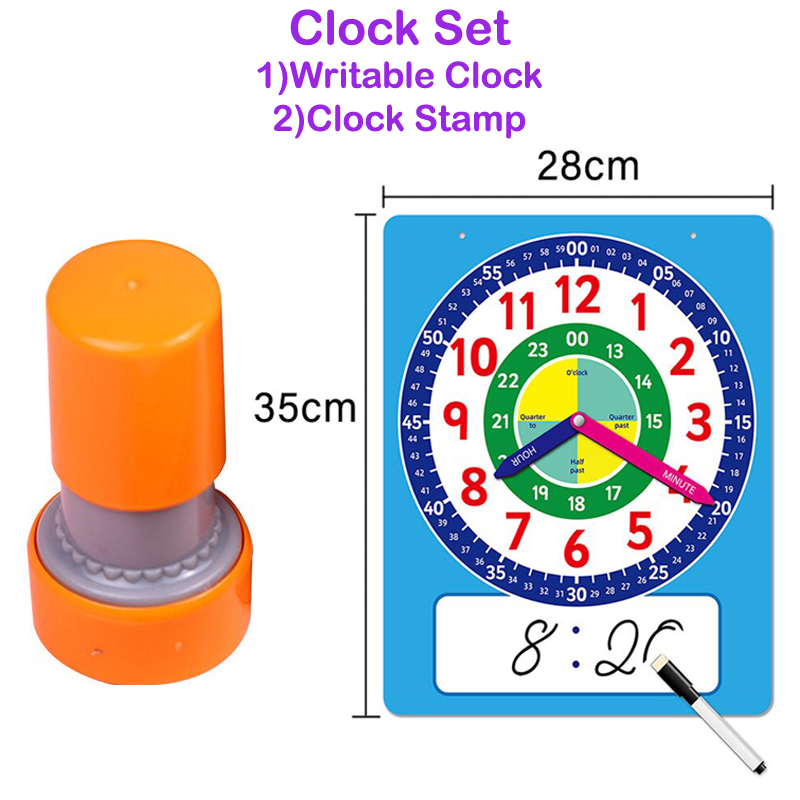 Clock Stamp Time Teaching Aids Stamps Learning Learning Clock Time ...