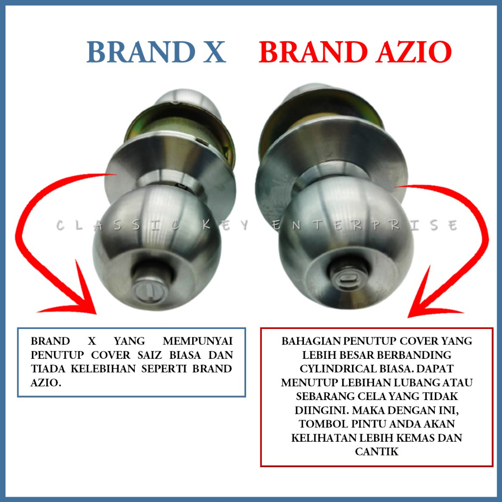 AZIO CYLINDRICAL LOCK | Shopee Philippines