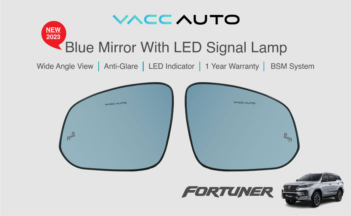 Toyota Fortuner 2nd Gen AN150/AN160 (2015-2023) Blue Mirror with LED ...