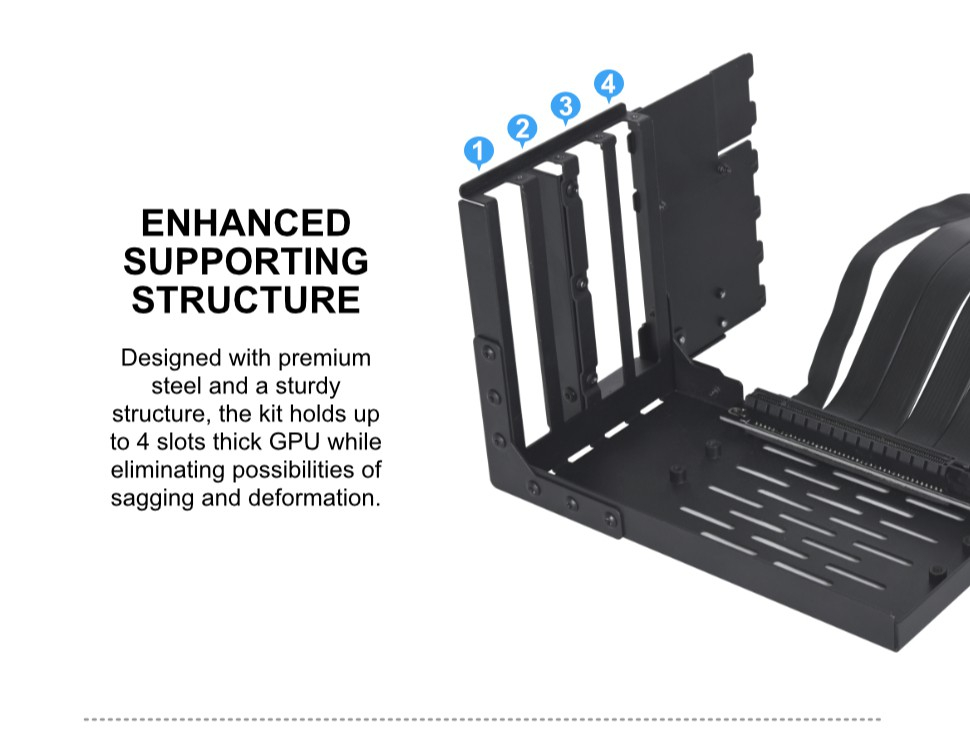 Lian Li Universal 4- Slots Vertical GPU kit & Vertical GPU Kit for A3 ...