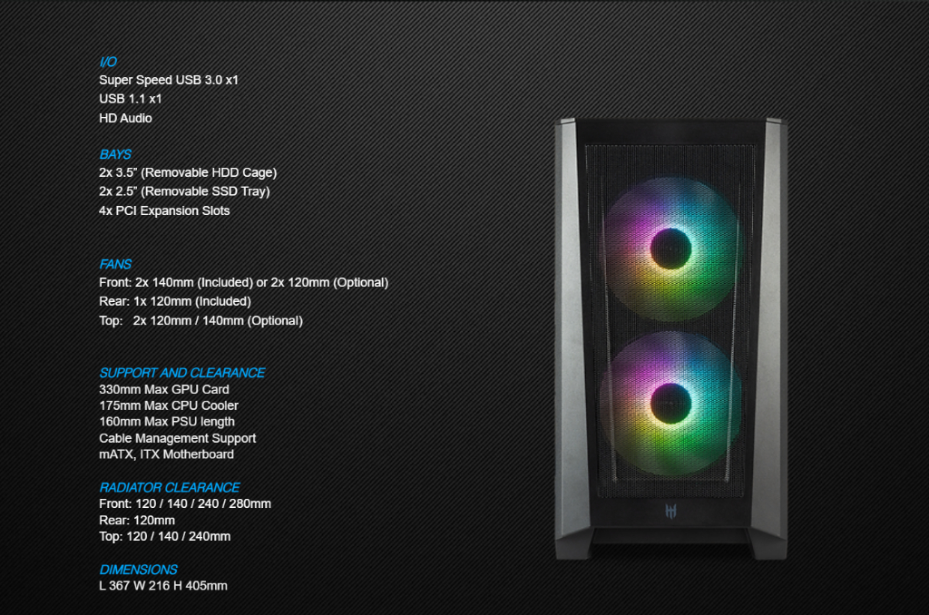 TECWARE Edge M2 OMNI TG ARGB MATX CASE - BLACK | Shopee Philippines