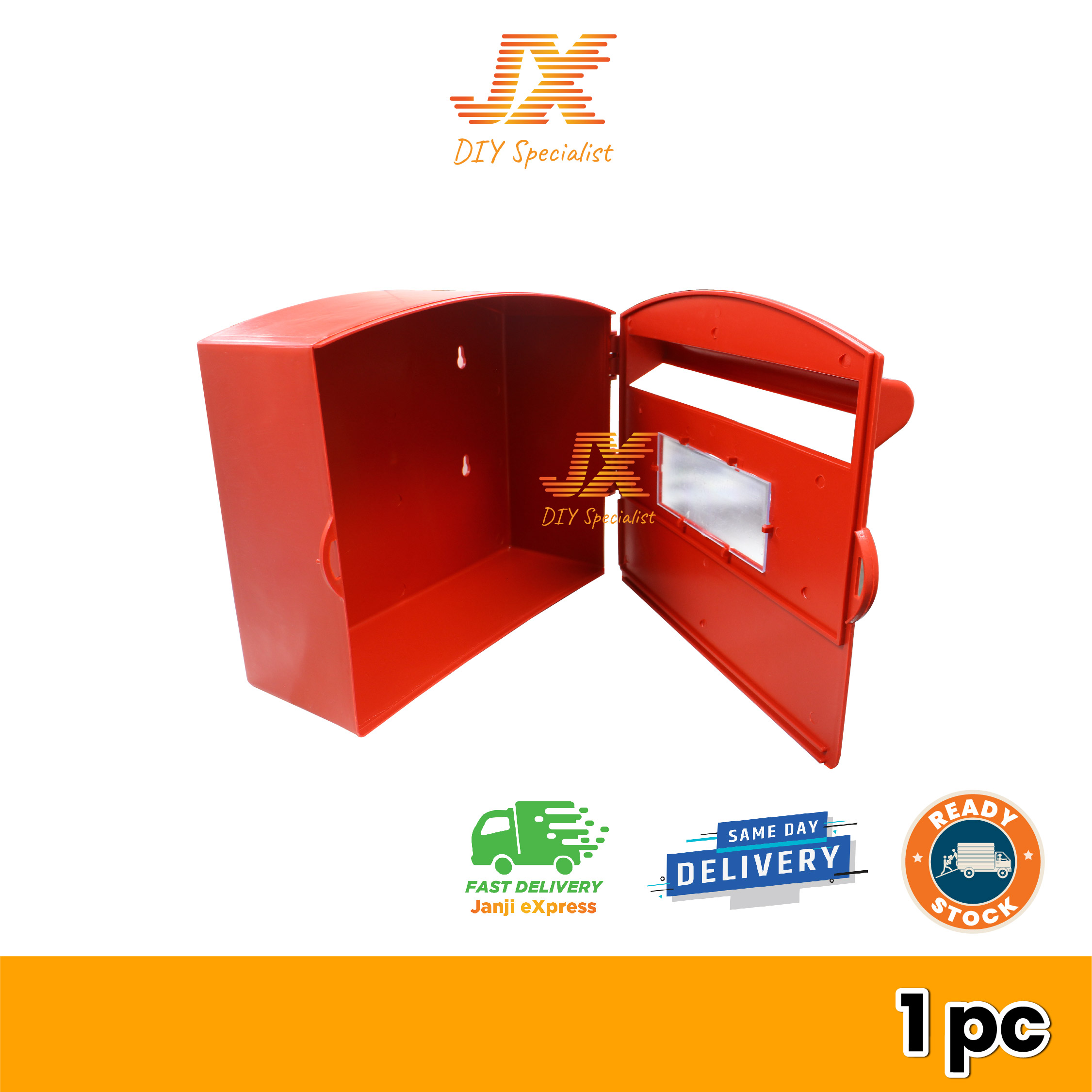 Red PVC Post Letter Box Red Plastic Mail Box Peti Surat Plastik Merah ...