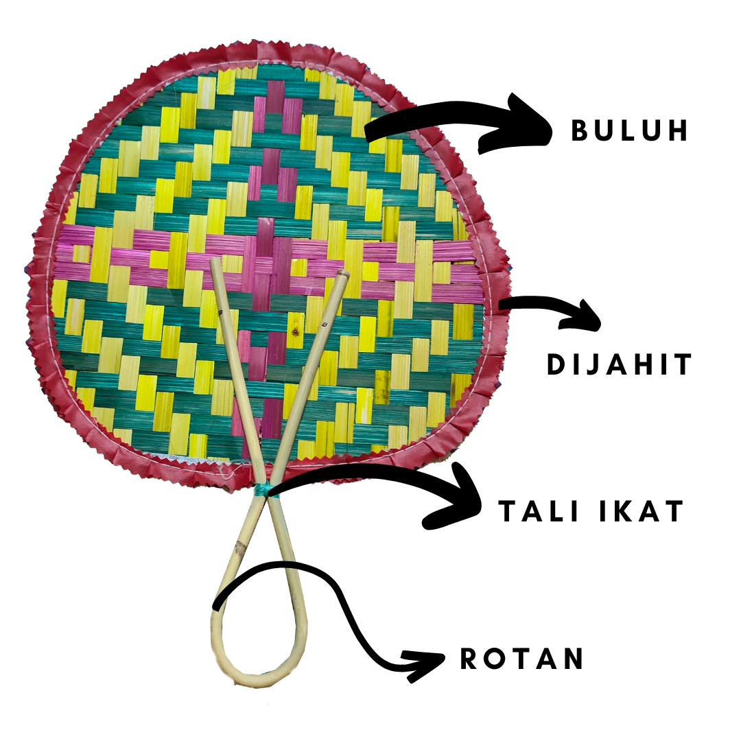Kipas tangan doorgift angin buluh sate cantik kraftangan rotan Bamboo ...