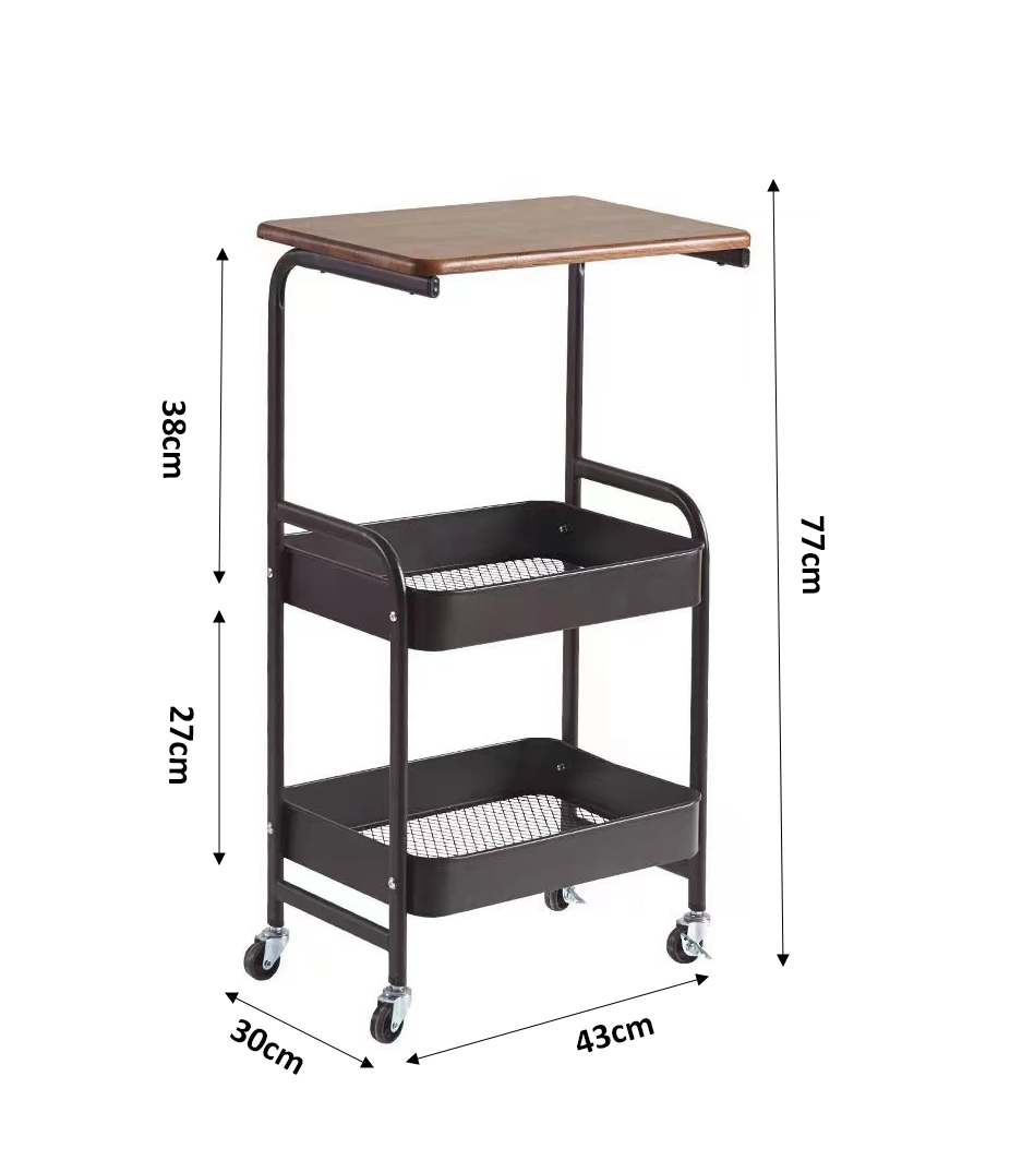 EE HOME Table Top Design 2 Tiers Trolley Rack With Wheel Kitchen Rack ...