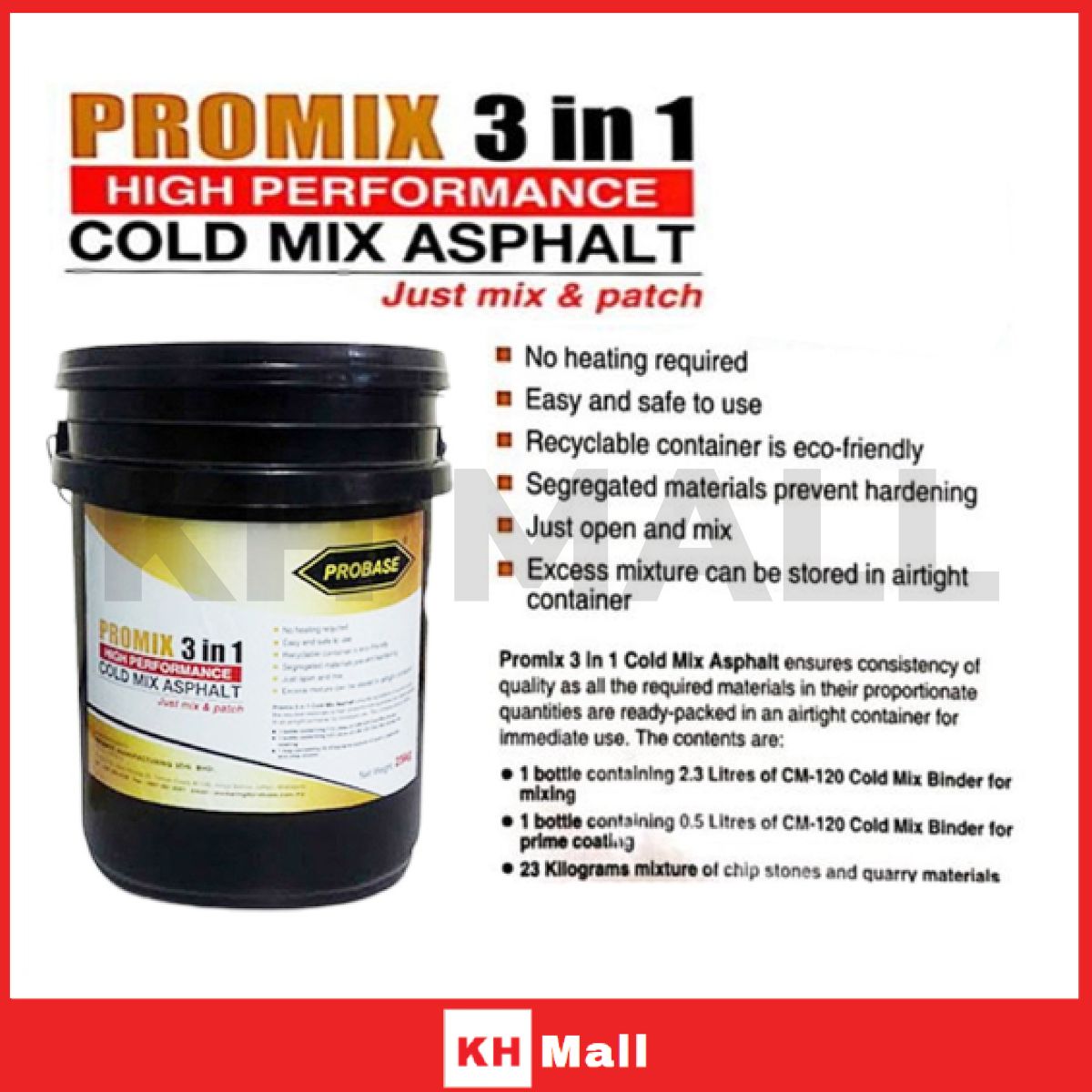 PROBASE PROMIX 3 in 1 High Performance Cold Mix Asphalt (Car park ...