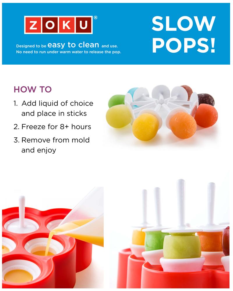 Zoku BPA Free Mini Pop Mold Ice Cream Popsicle Mold for Kids Stay Home ...