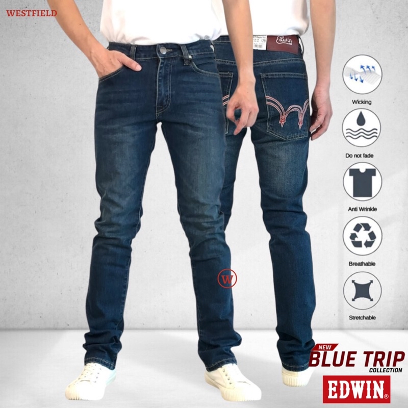 New Arrivals EDWIN E-Standard Blue TripTM Men’s 506 Slim Fit Jeans ( 7506 2768 ) | Shopee ...