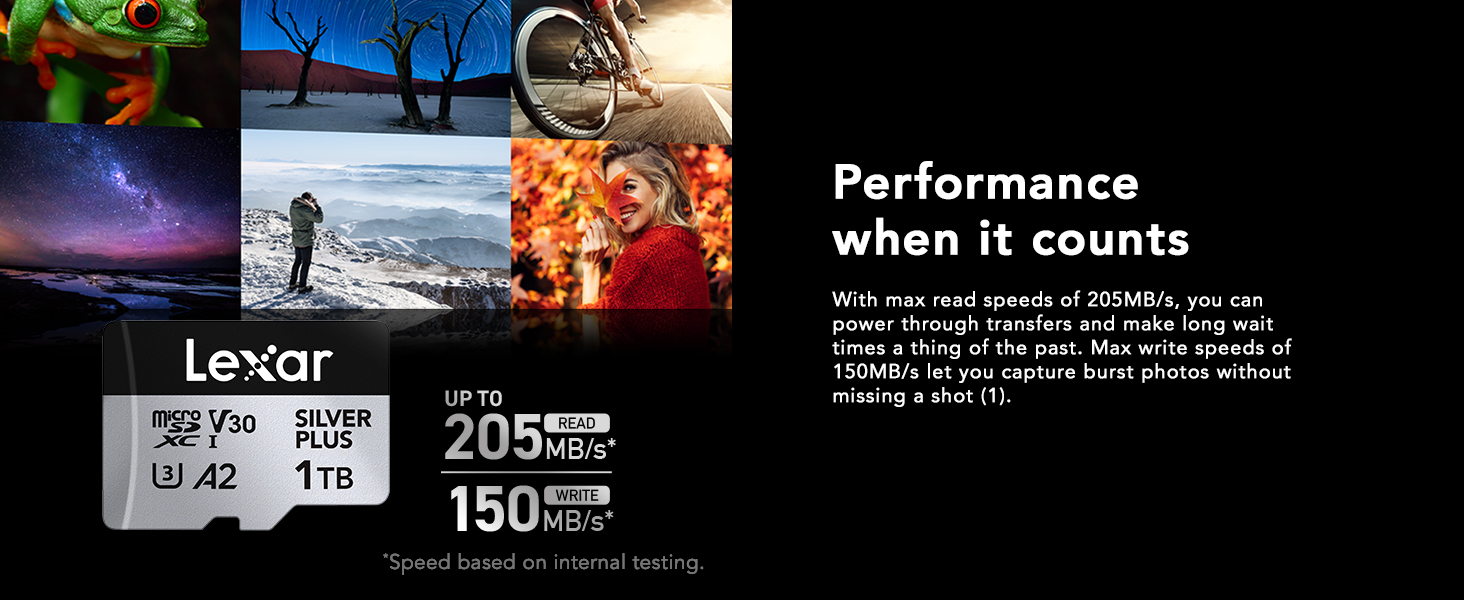 Lexar 64GB/128GB/256GB/512GB Professional SILVER PLUS UHS-I microSDXC ...