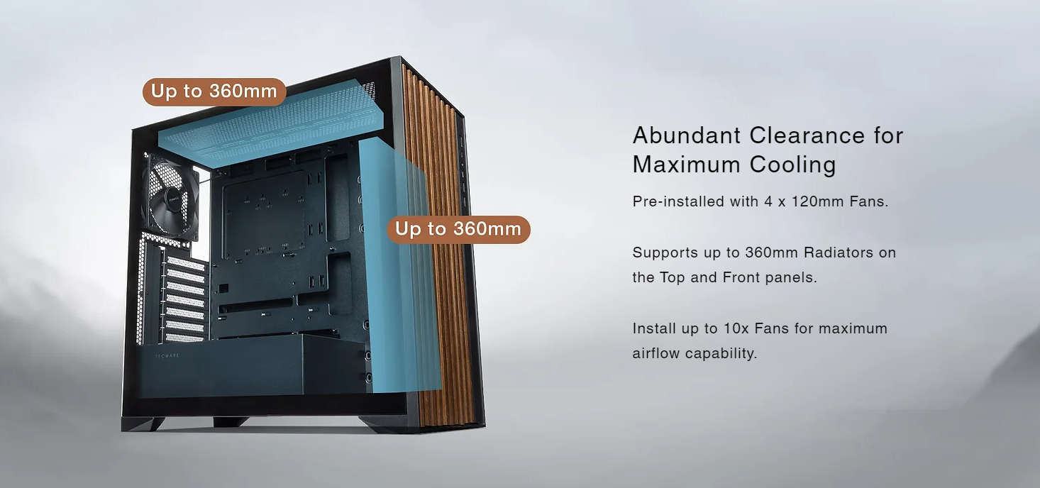 TECWARE TIMBER M (M-ATX) / TIMBER (ATX) TG DESKTOP PC CASE - BLACK ...