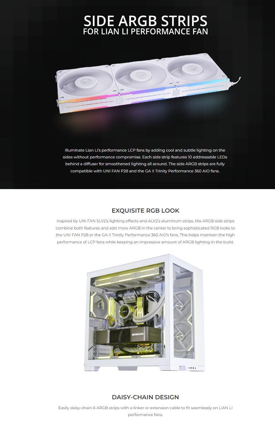 LIAN LI SIDE ARGB Kit for LIAN LI P28 Performance Fan - BLACK / WHITE ...