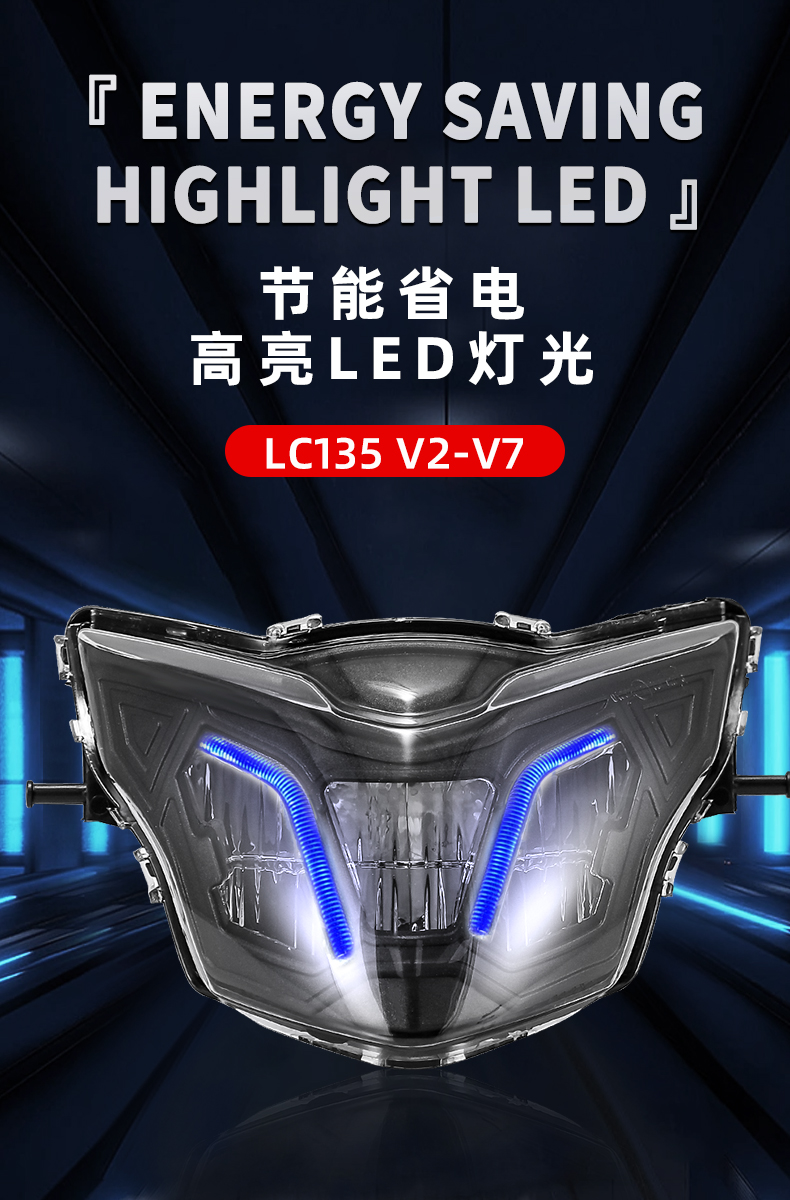 LC135 V2 V3 V4 V5 V6 V7 Headlight LED Head Lamp Headlamp 135LC LC135 V2-V7 Lampu Depan Super ...