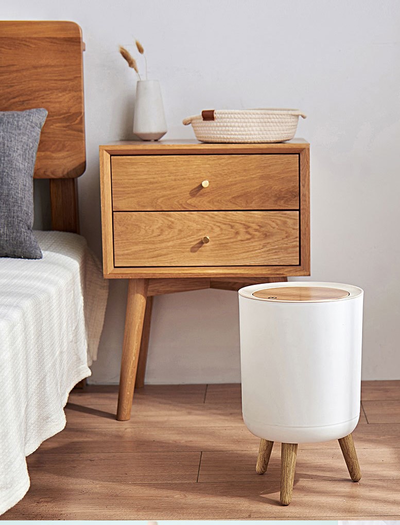 Nordic High Foot Dustbin Living Room Trash Dustbin Kitchen Bedroom ...