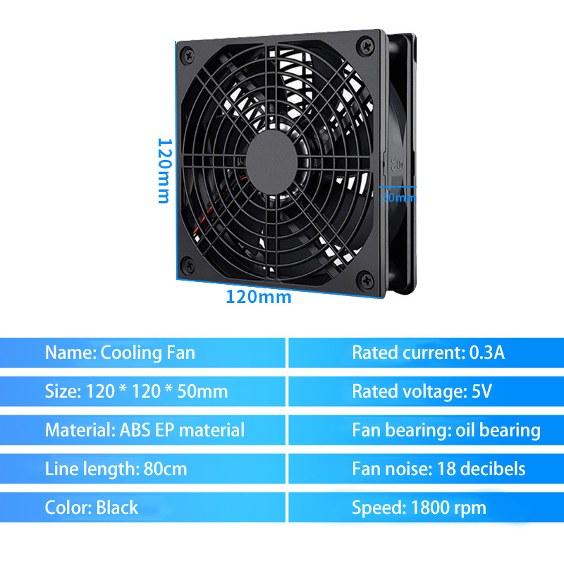 1800RPM Modem Fan Router Set-top Box Cooling Fan TV Box Cooler Desktop ...