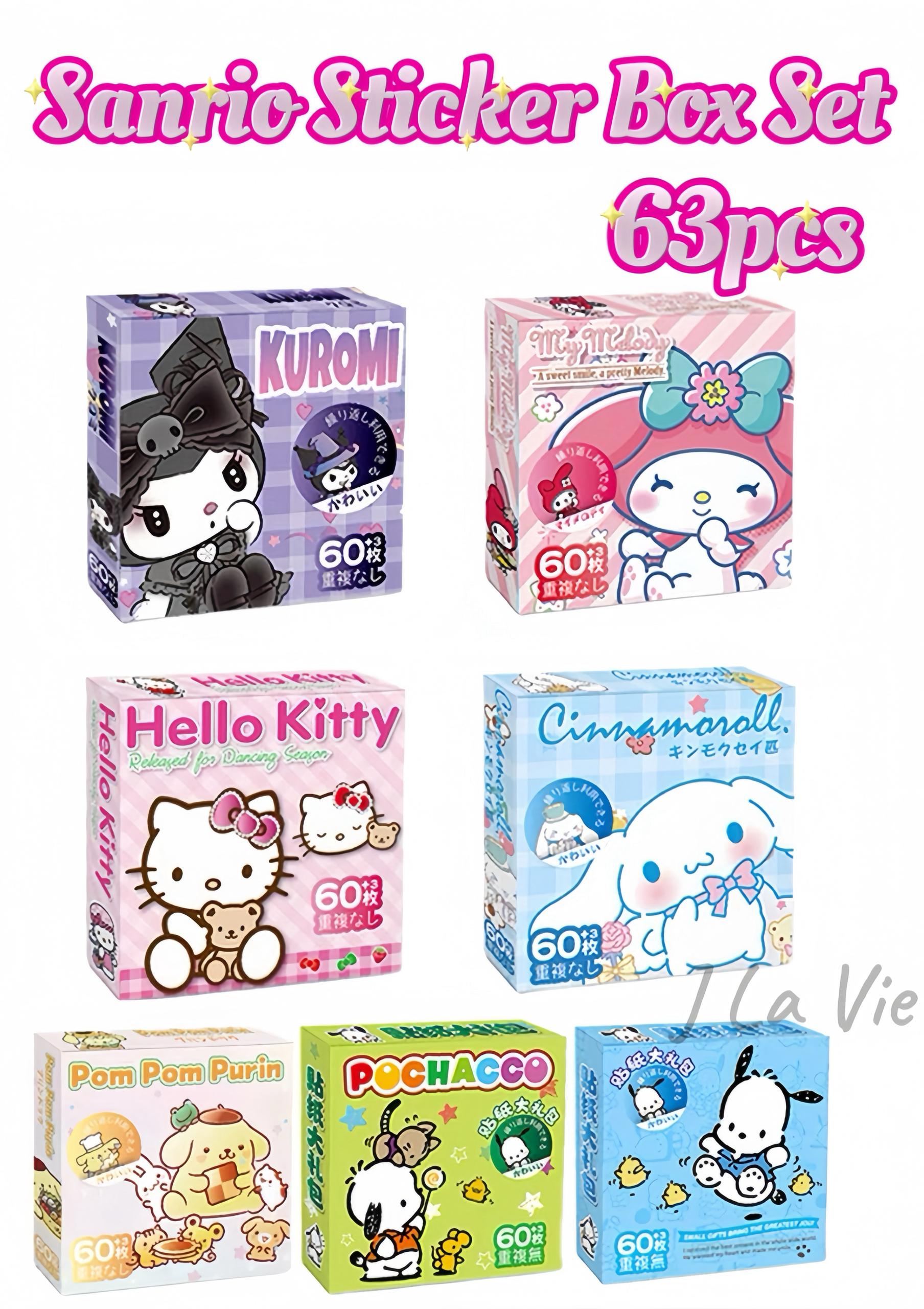 Sanrio Stickers Box Set/Kuromi Melody Cinnamoroll Hello Kitty ...