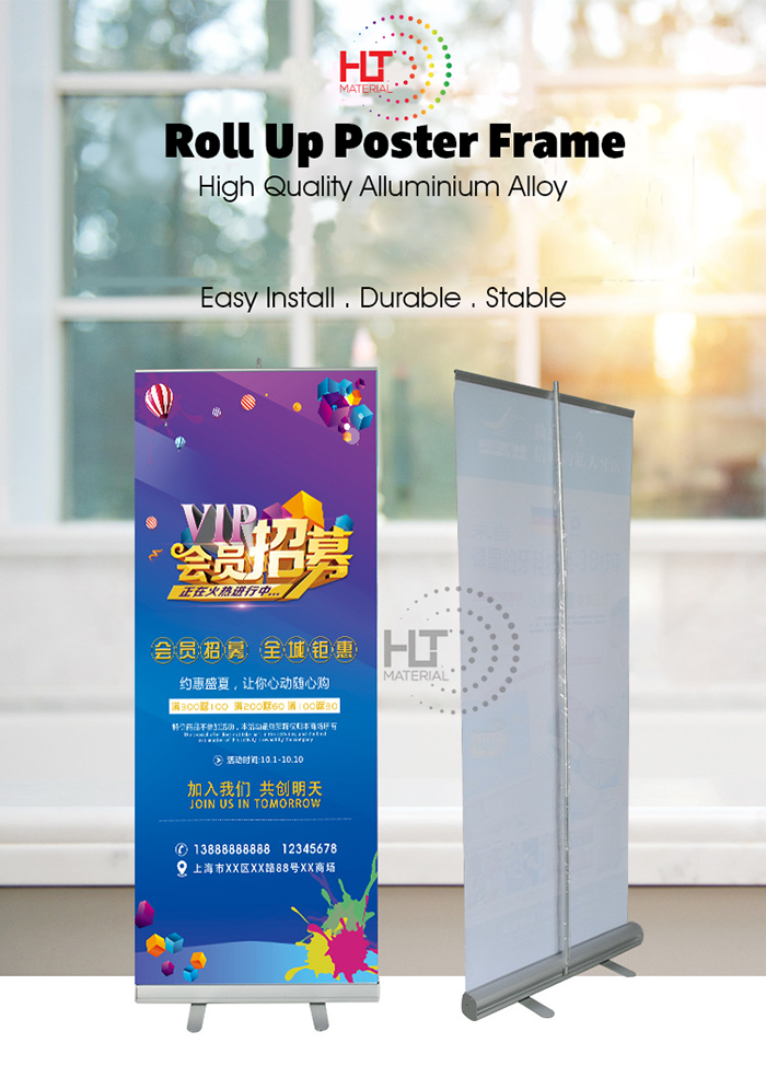 Roll Up Banner Screen Poster Bunting Promotional Stand 80 x 200 cm ...