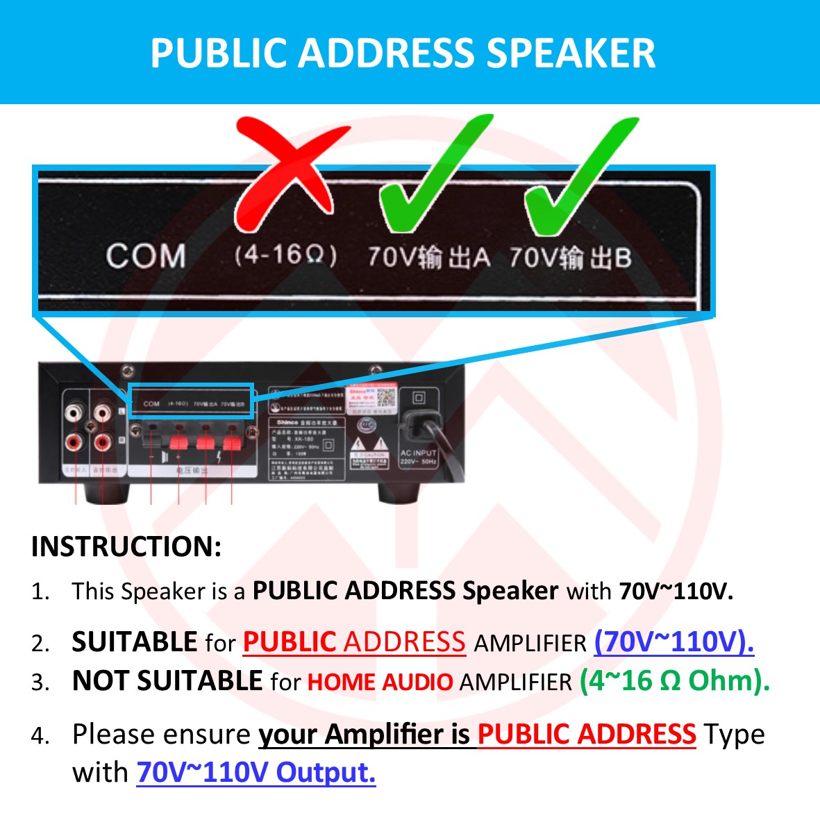 YMY Public Address PA Speaker Volume Controller Volume Switch 20W wall ...