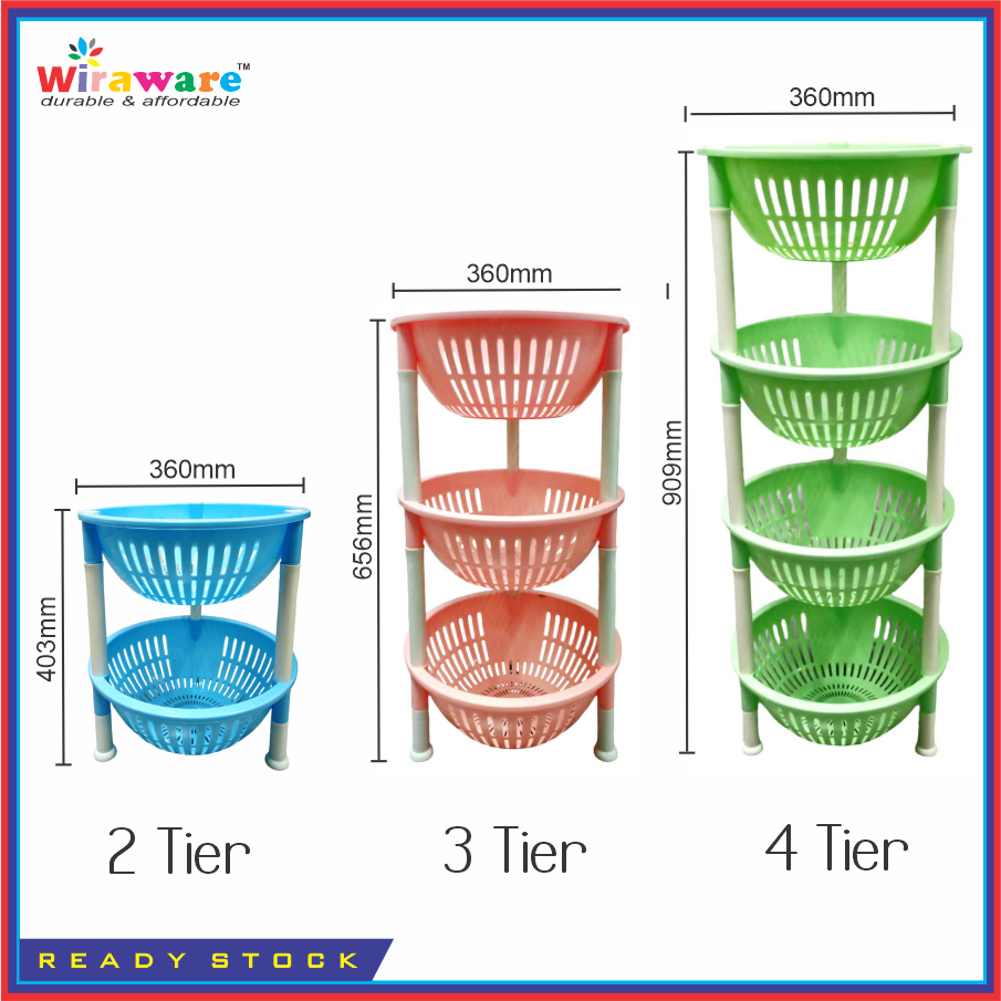 2/3/4 Tier Round Multipurpose Big Rack / Rak Barang Serbaguna Besar ...