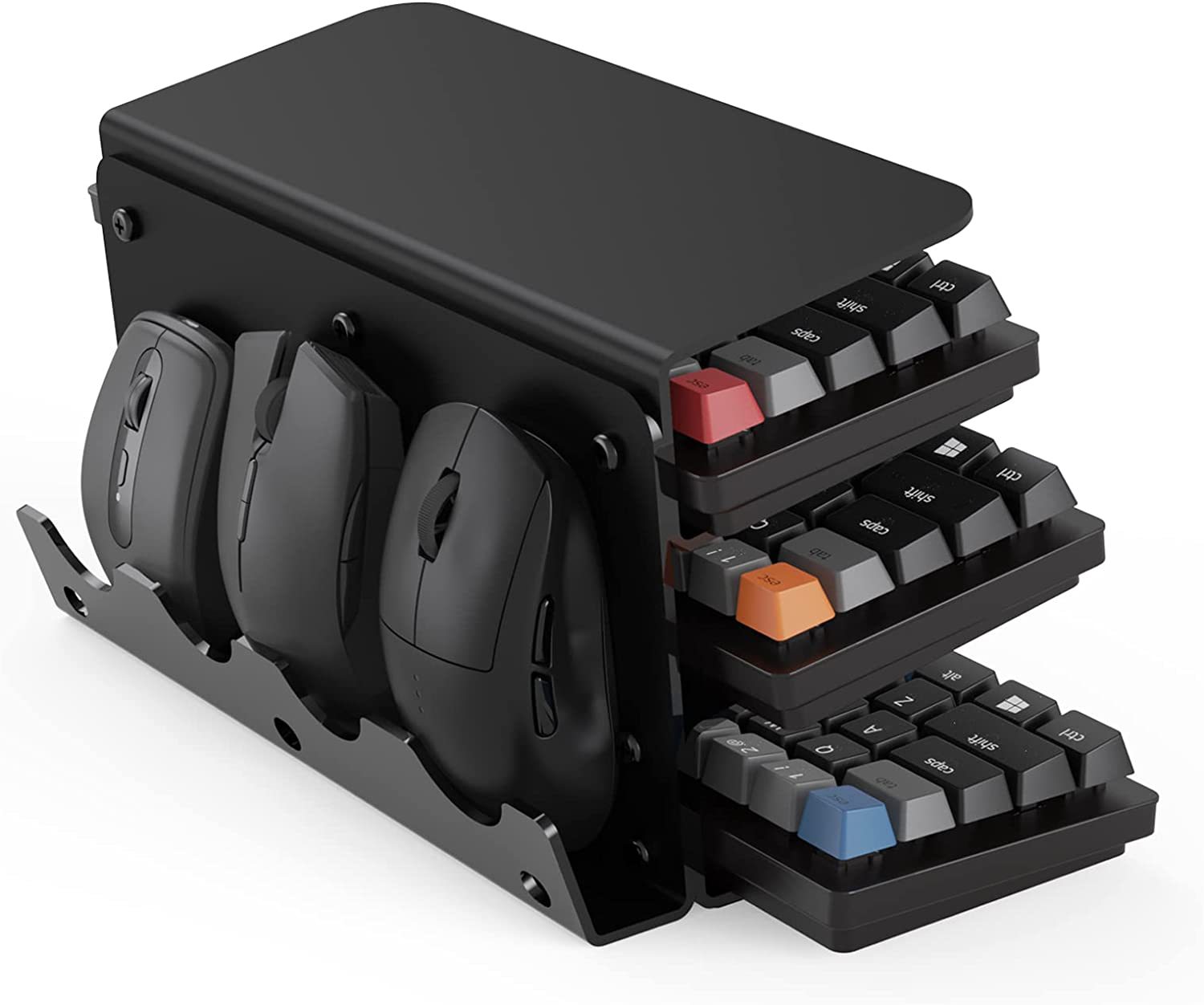 RBTECH Acrylic Keyboard Mouse Storage Rack 3Tier Keyboard Display Stand ...