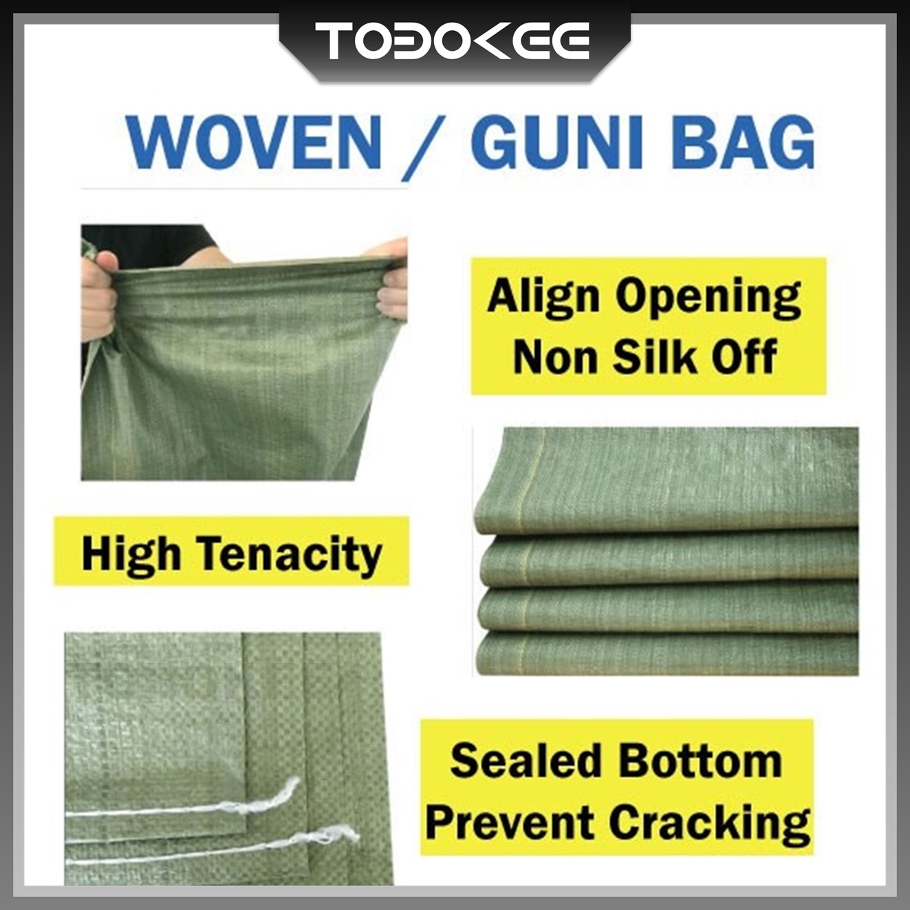 Large PP Woven Guni Bag Sand Courier Storage Plastic Gunny Sack Recycle ...