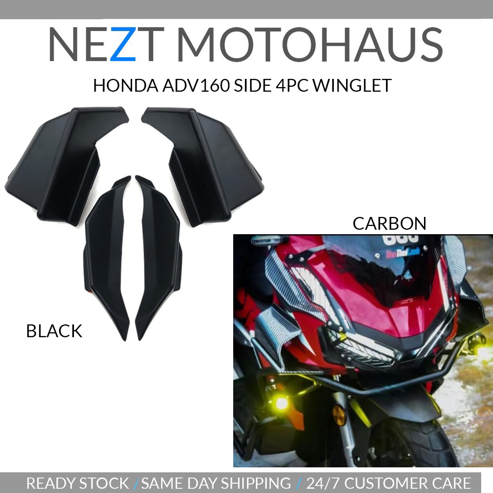 Honda ADV160 ADV Side Winglet Black / Carbon ( 2PC TYPE / 4 PC TYPE ...